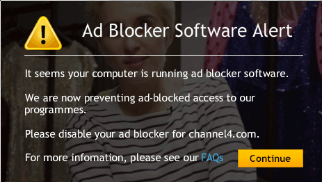 [SOLVED] Channel 4: Ad Blocker Software Alert